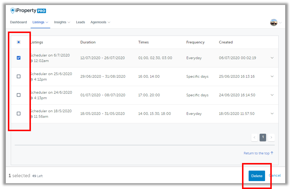 How To Delete A Scheduled Re advertisement Advertise With IProperty